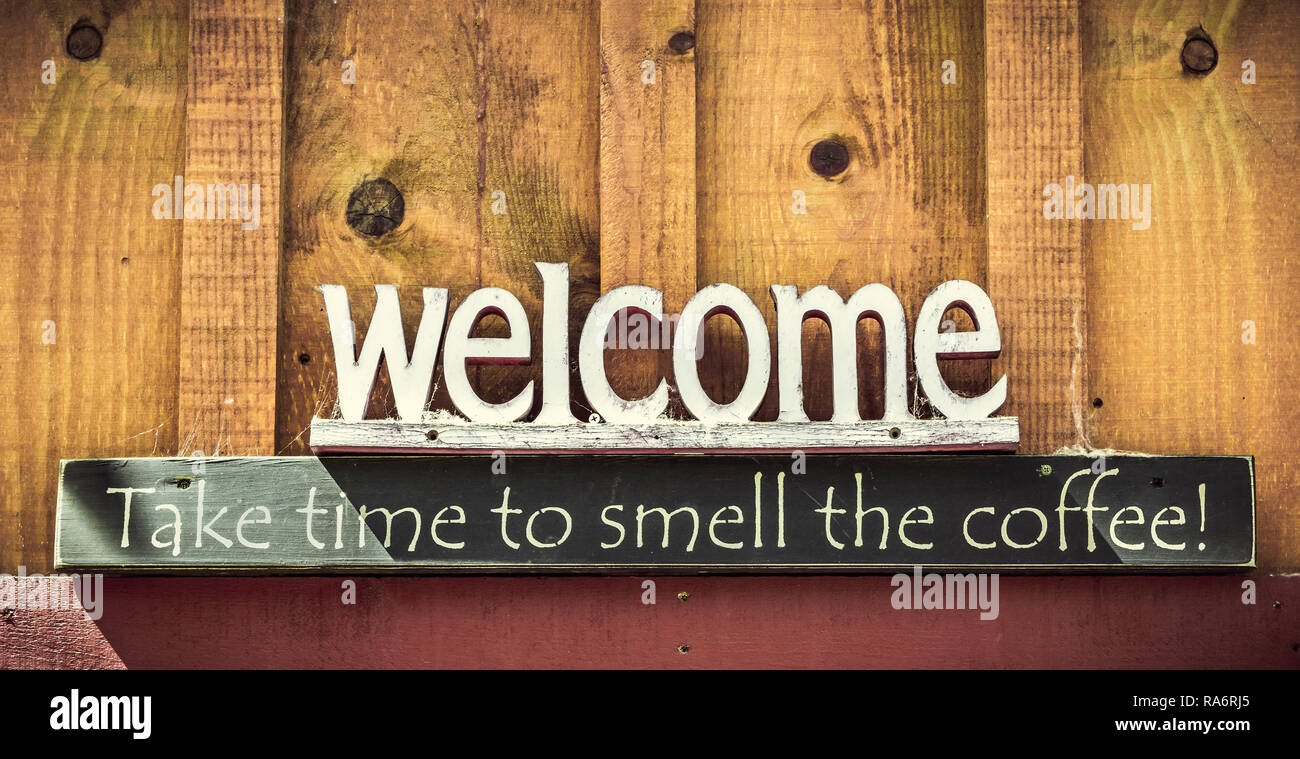 Welcome home with coffee hi-res stock photography and images - Alamy