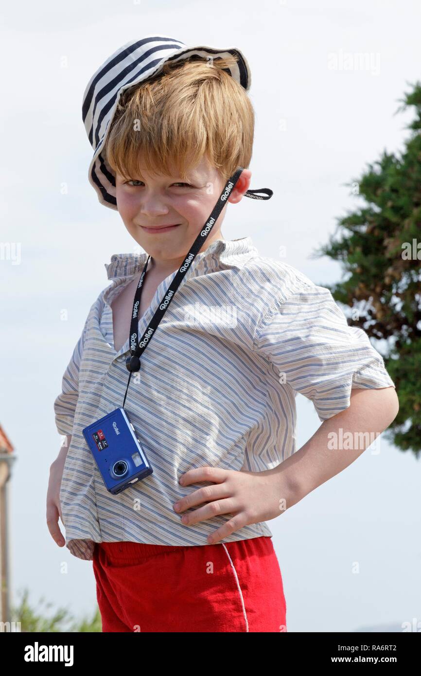 Boy with camera Stock Photo - Alamy