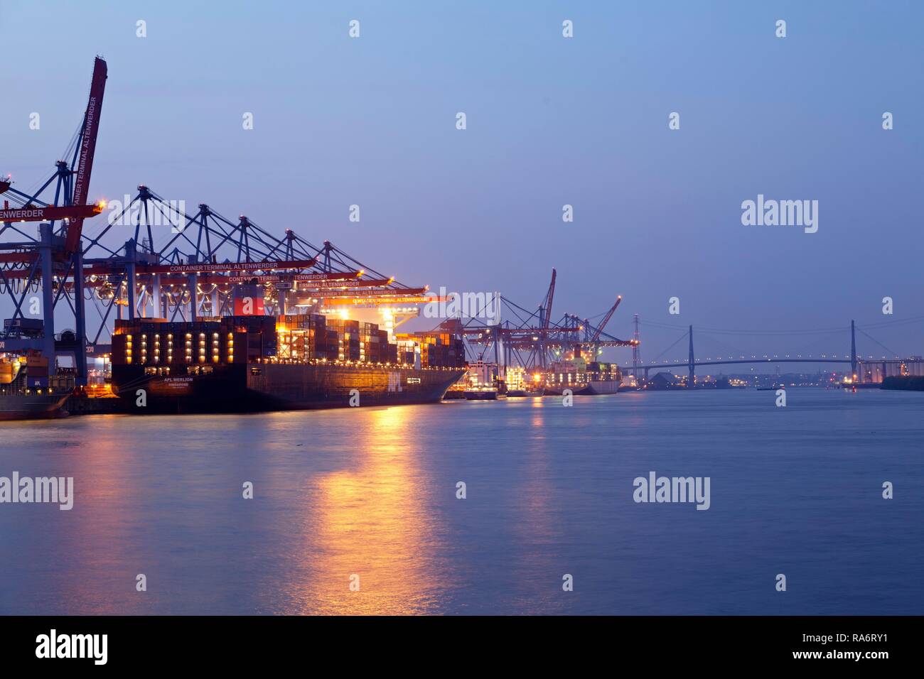 Altenwerder Container Terminal, Port of Hamburg, Hamburg, Germany Stock ...