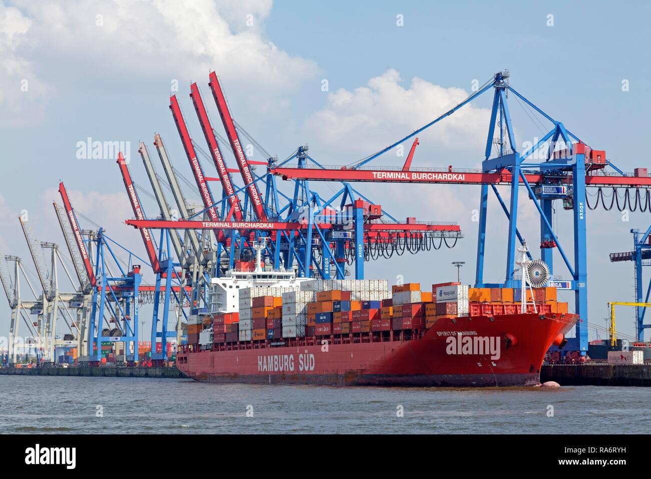 Container terminal Burchardkai, harbor, Hamburg, Germany Stock Photo ...