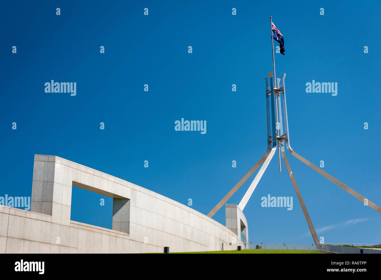 Flag pole at Parliament House, Canberra ACT Australia Stock Photo - Alamy
