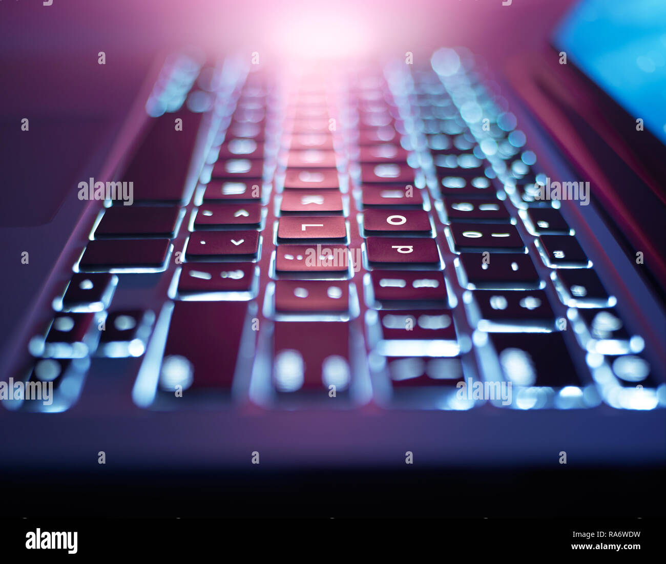 Laptop keyboard, shallow depth of field Stock Photo - Alamy
