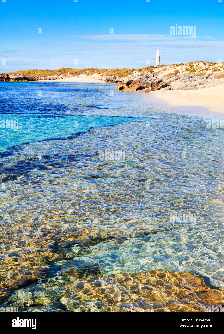 The Basin and Bathurst Lighthouse. Rottnest Island Stock Photo - Alamy