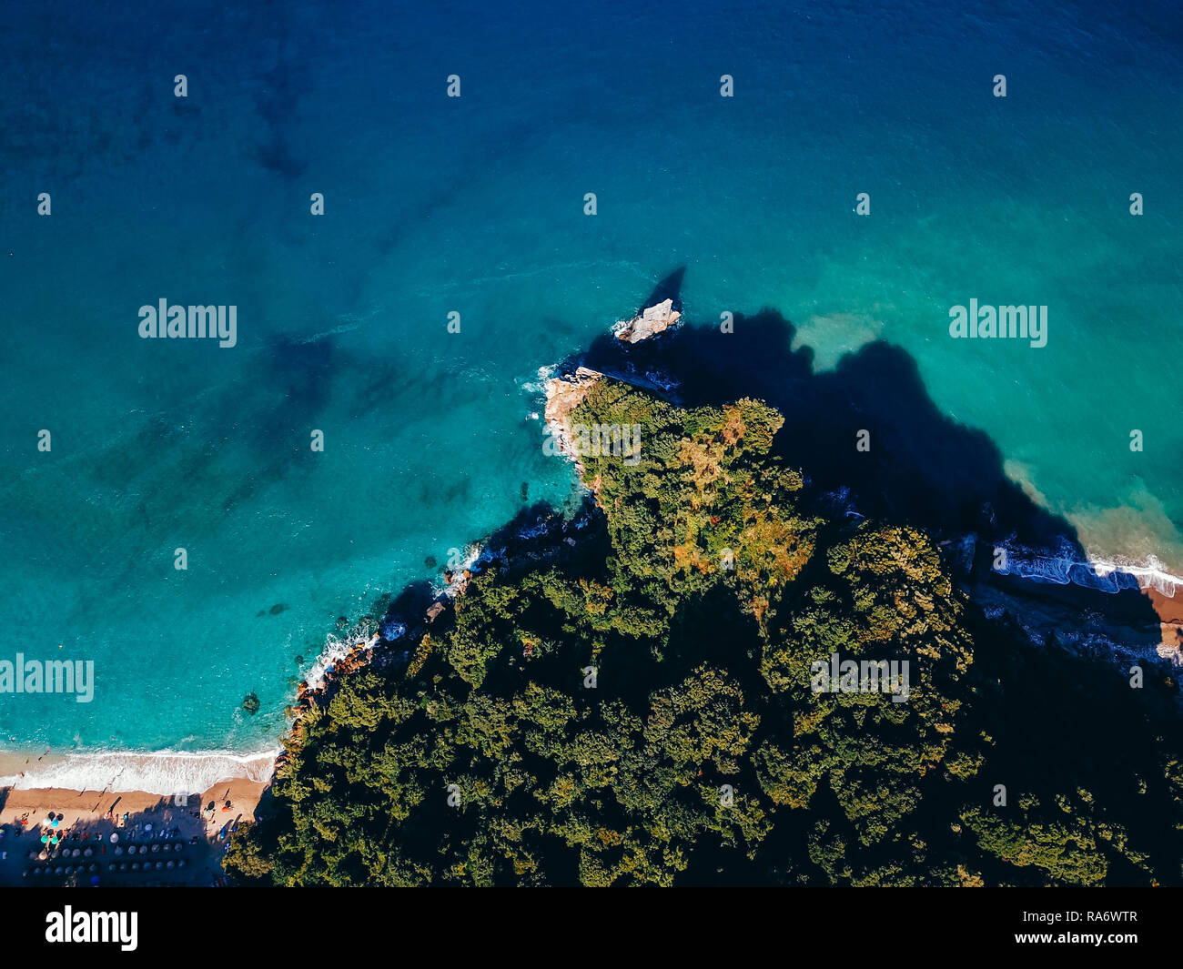 Drone top view of a sea cliff and a beach Stock Photo - Alamy