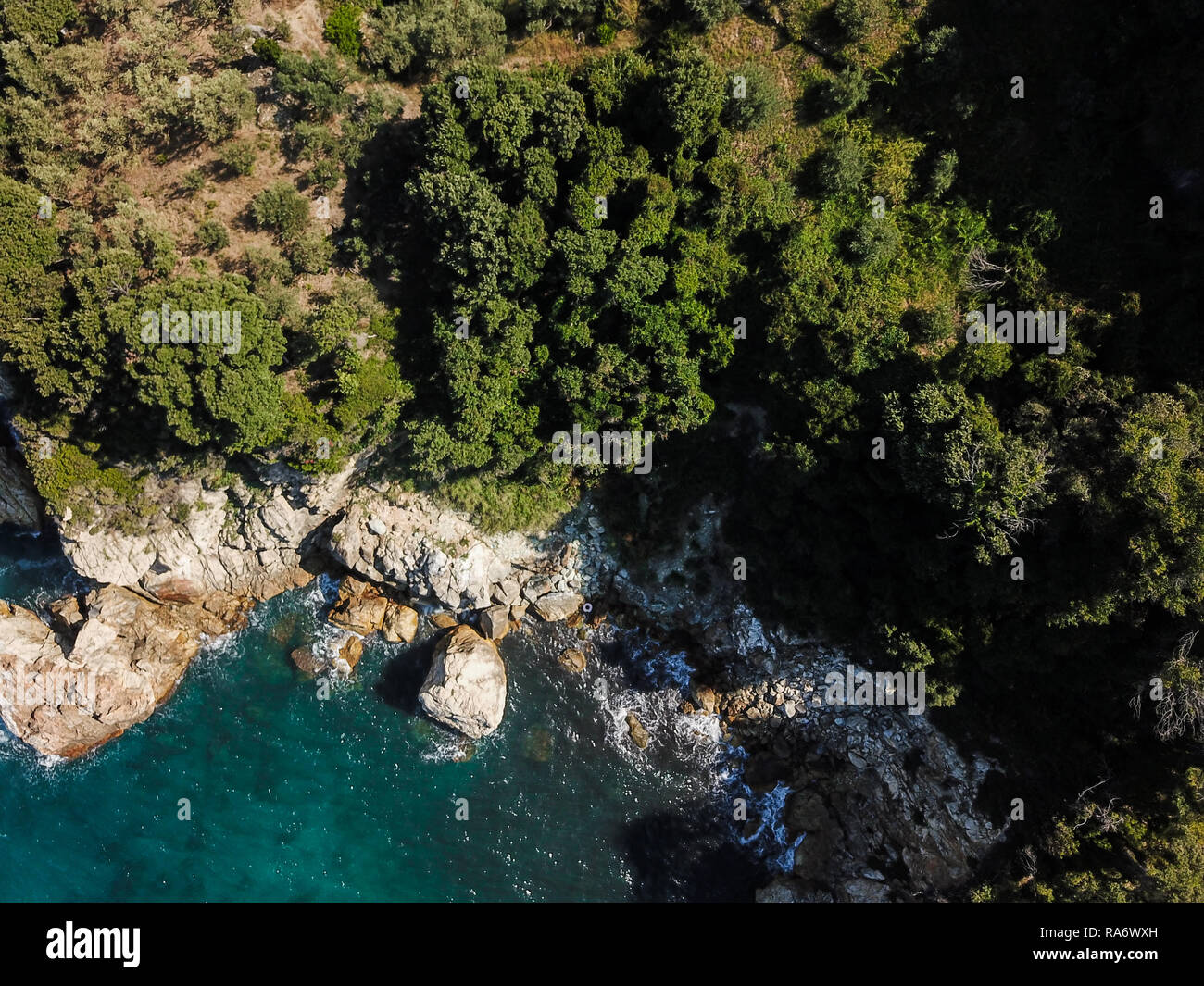 Drone top view of a sea cliff and a beach Stock Photo - Alamy