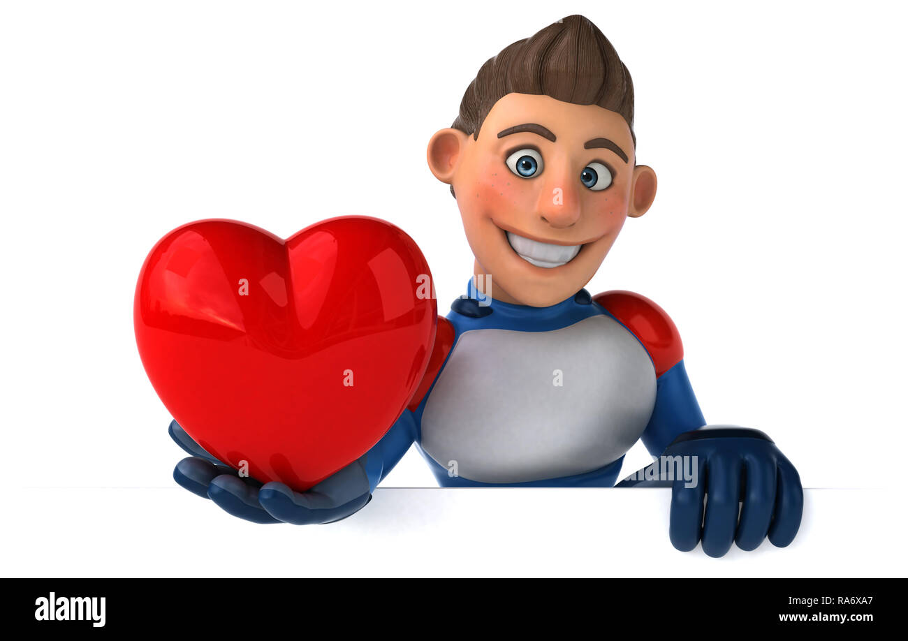 Cartoon character super heart Cut Out Stock Images & Pictures - Alamy