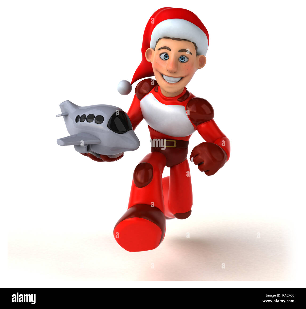 Fun Super Santa Claus - 3D Illustration Stock Photo - Alamy