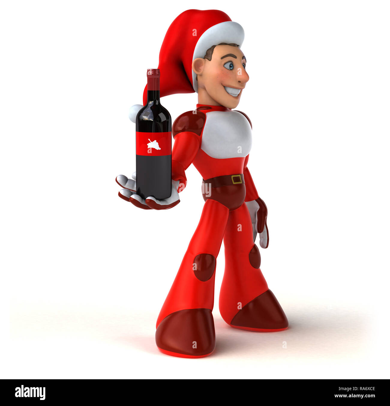 Fun Super Santa Claus - 3D Illustration Stock Photo - Alamy