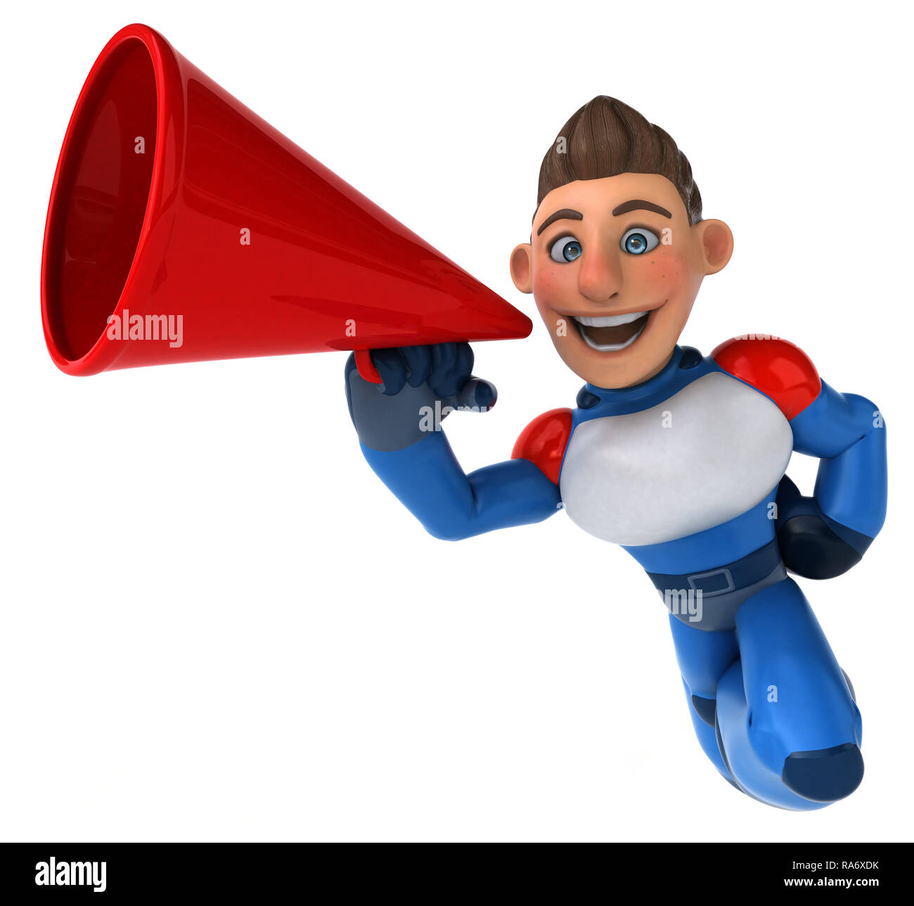 Fun modern superhero - 3D Illustration Stock Photo - Alamy
