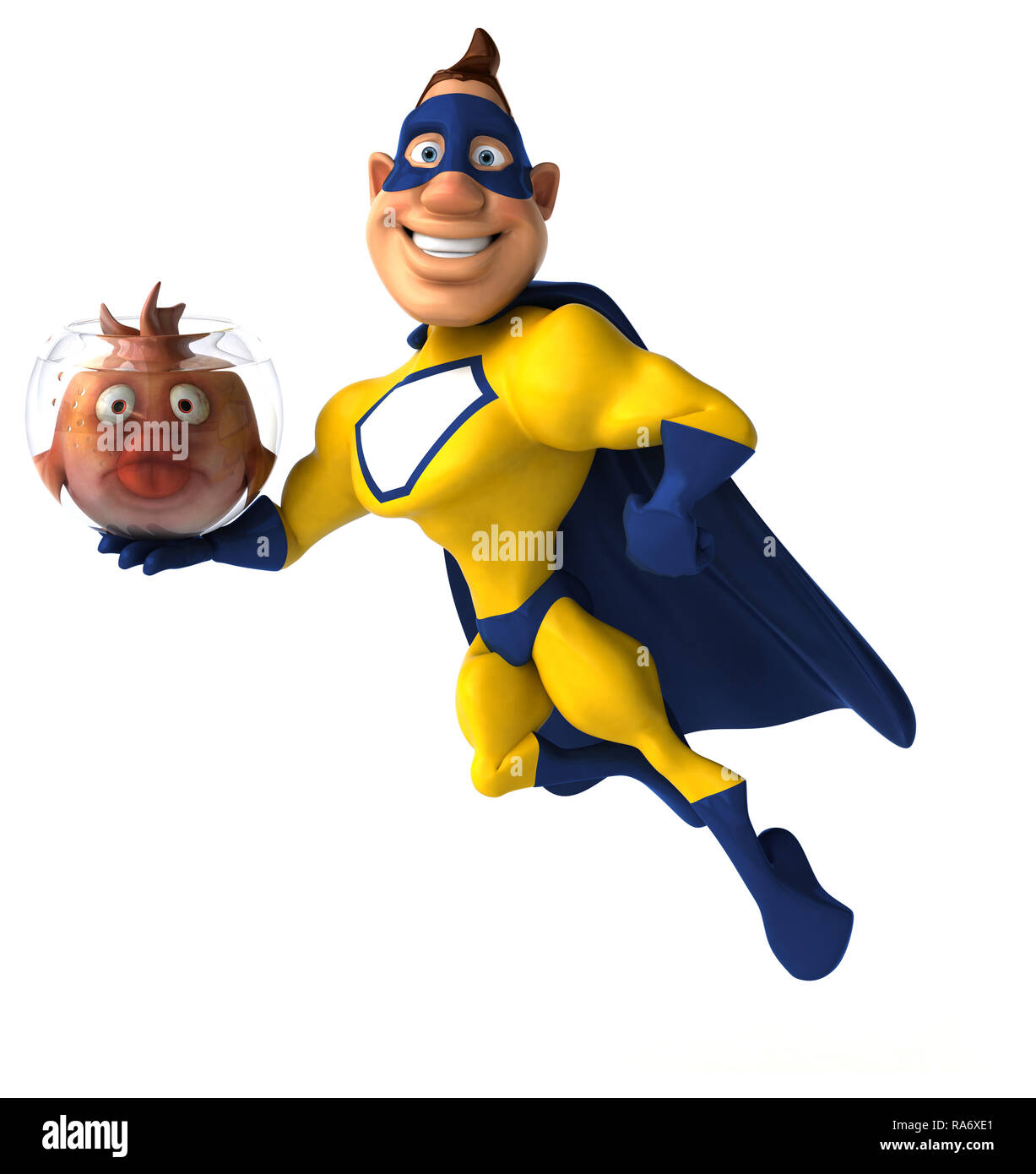 Fun superhero - 3D Illustration Stock Photo - Alamy