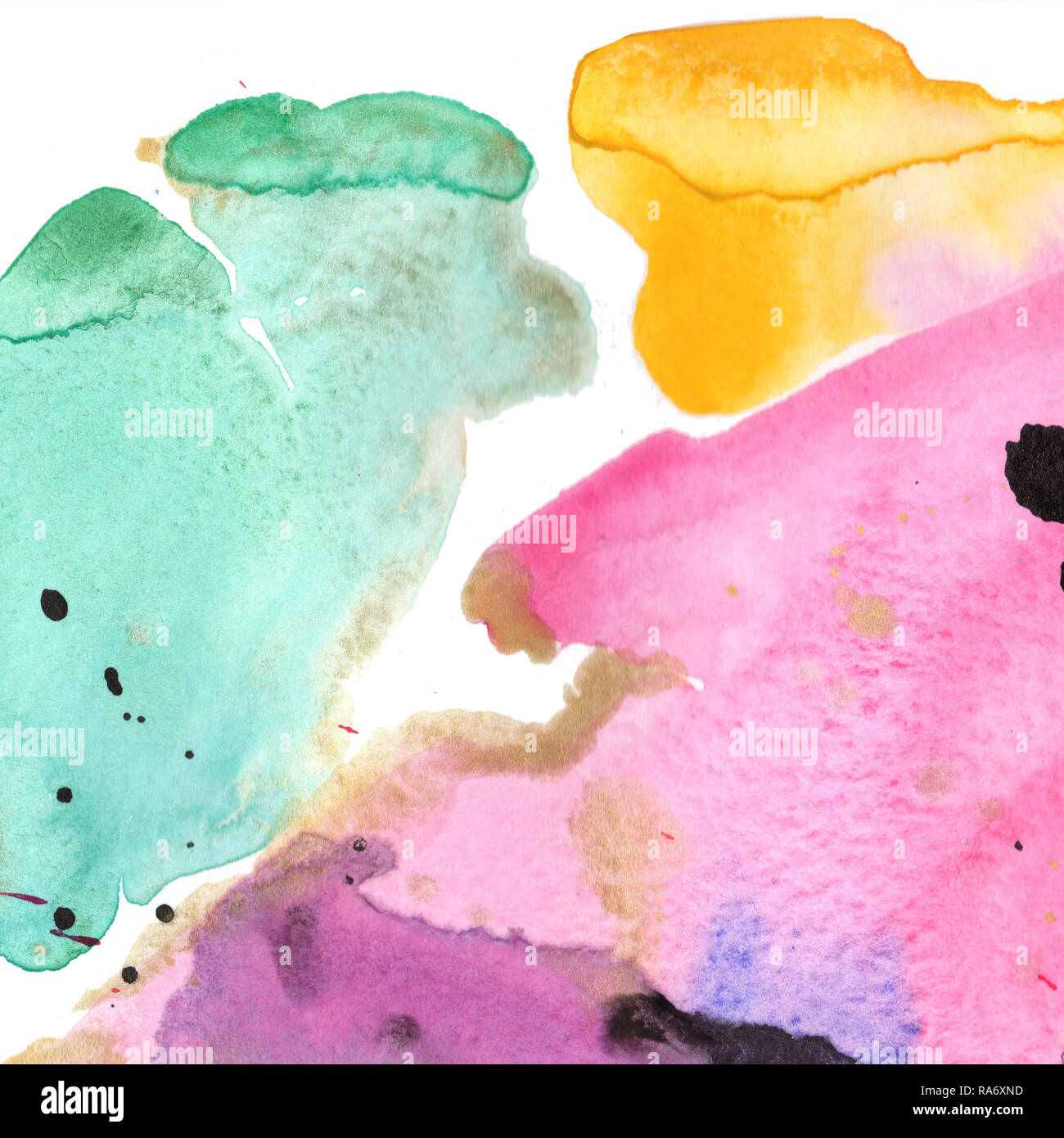 Abstract watercolor paper splash shapes isolated drawing. Illustration ...