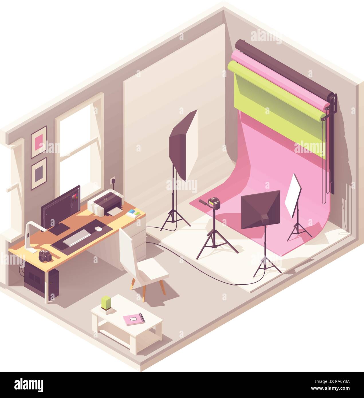 Photo studio modern interior Stock Vector Images - Alamy