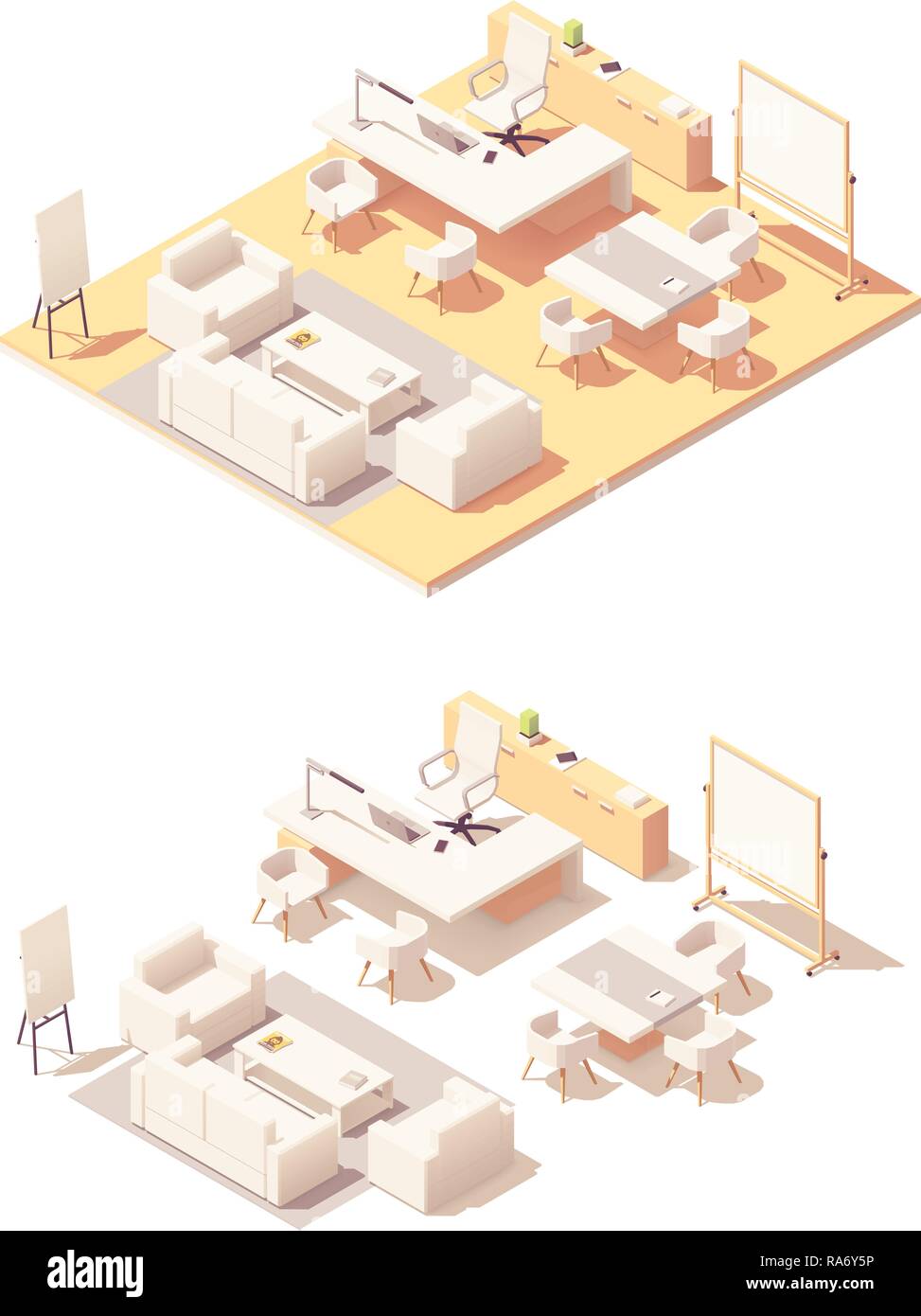 Vector isometric executive office interior Stock Vector Image & Art - Alamy