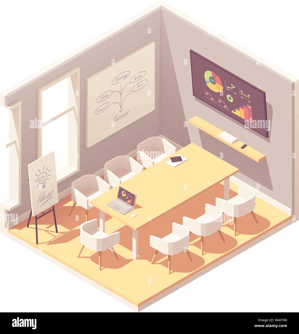 Vector isometric conference room Stock Vector Image & Art - Alamy
