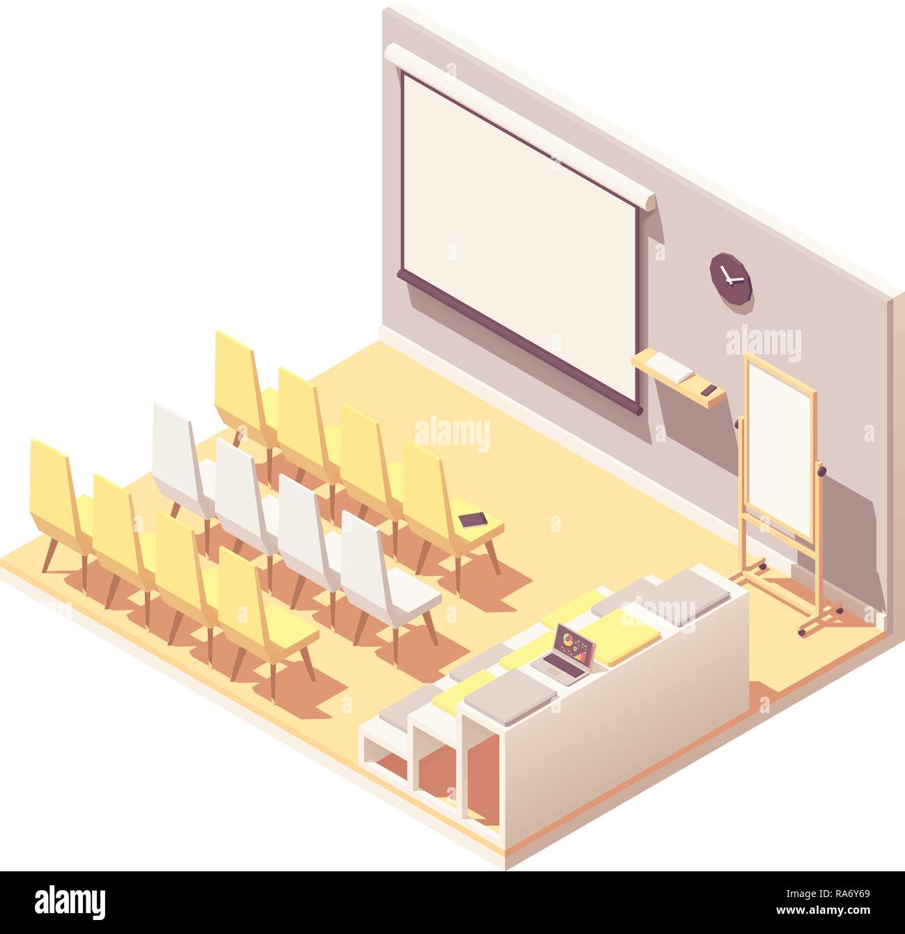 Vector isometric office presentation room interior Stock Vector Image ...