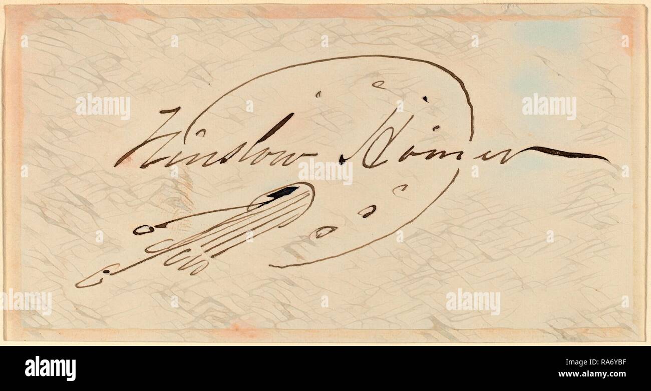 Winslow Homer, Signature in Palette, American, 1836 - 1910, pen and ...