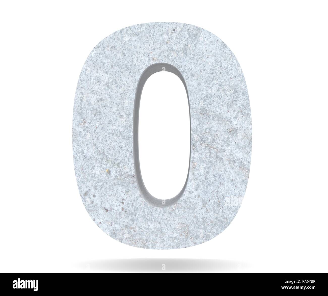 3D rendering concrete number 0 zero. 3D render Illustration Stock Photo ...
