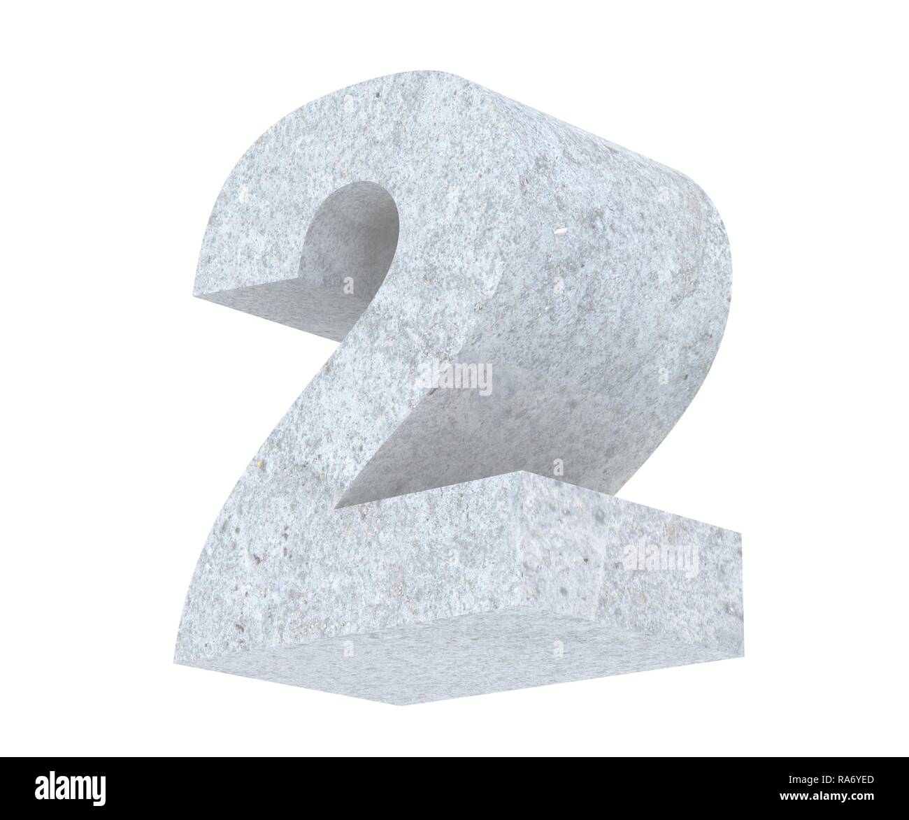 3D rendering concrete number 2 two. 3D render Illustration Stock Photo ...