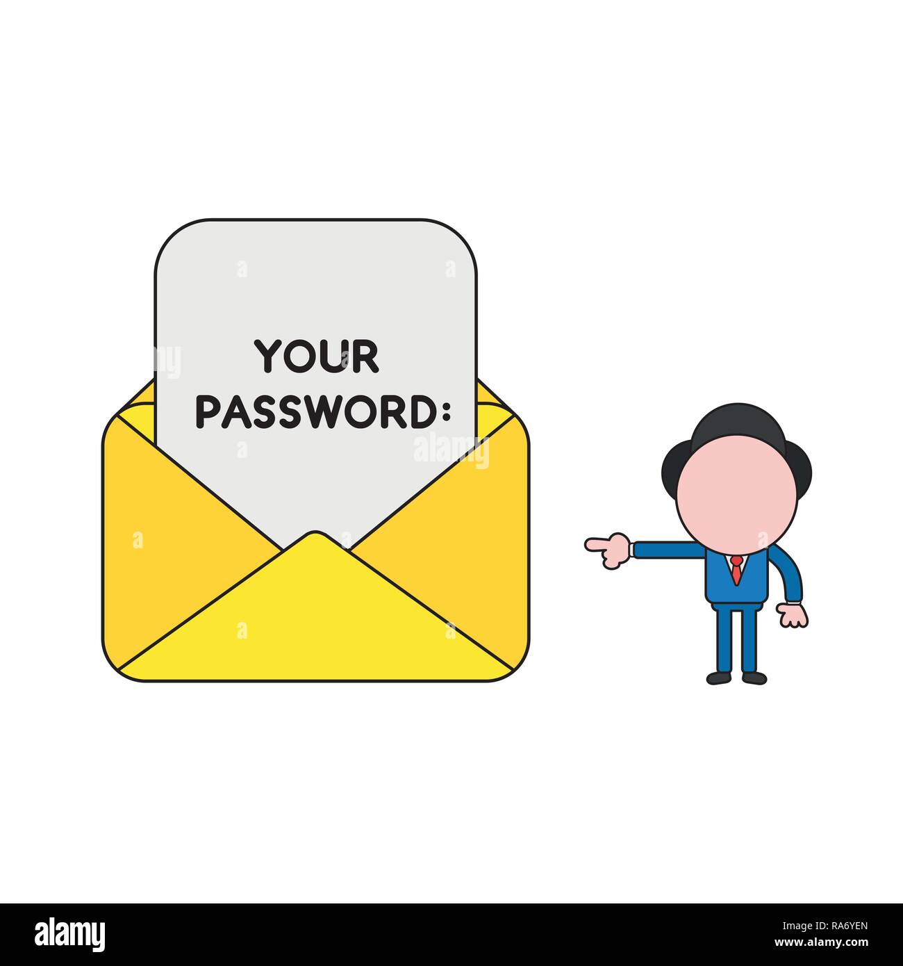 Vector illustration concept of businessman character pointing your ...