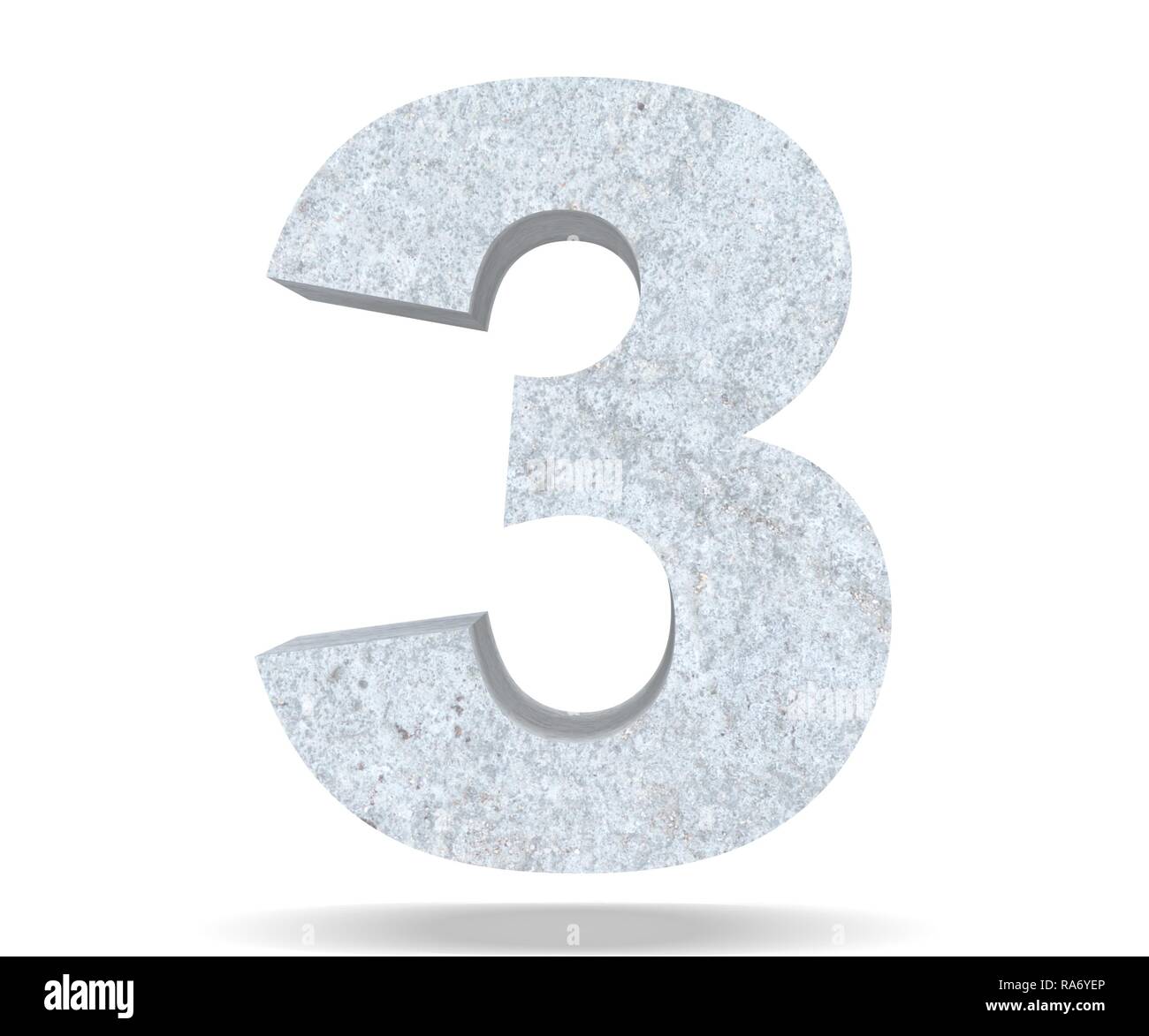 3D rendering concrete number 3 three. 3D render Illustration Stock ...