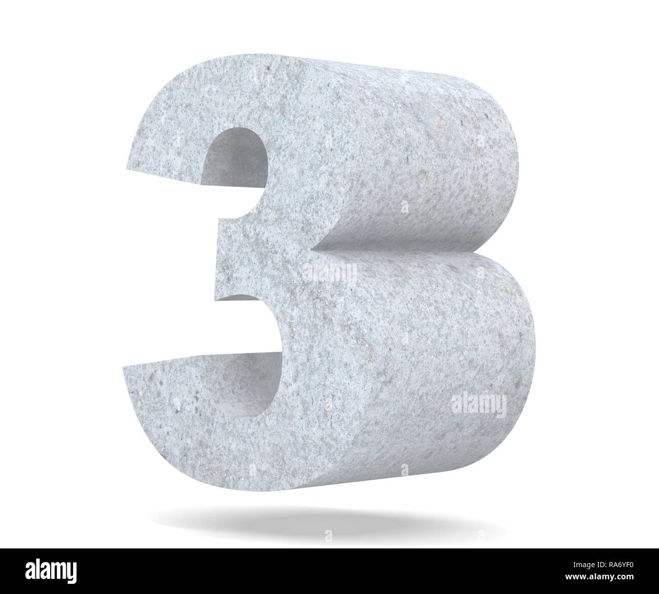 3D rendering concrete number 3 three. 3D render Illustration Stock ...