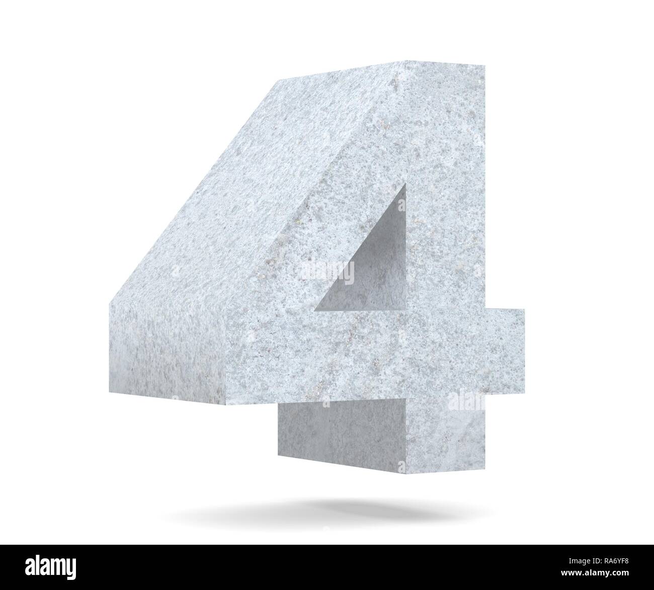 3D rendering concrete number 4 four. 3D render Illustration Stock Photo ...