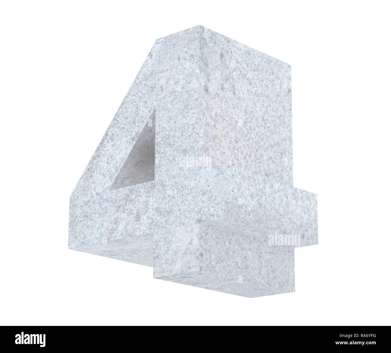 3D rendering concrete number 4 four. 3D render Illustration Stock Photo ...