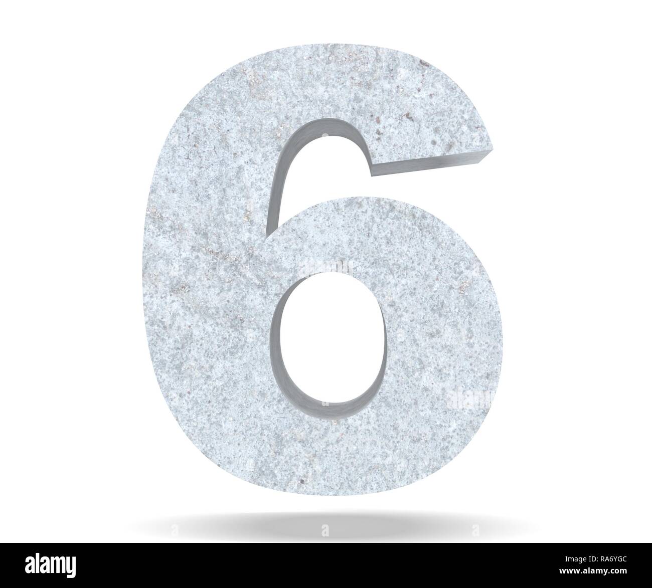 3D rendering concrete number 6 six. 3D render Illustration Stock Photo ...
