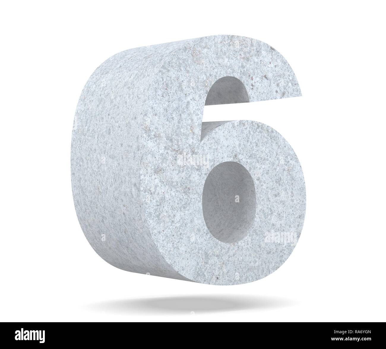3D rendering concrete number 6 six. 3D render Illustration Stock Photo ...