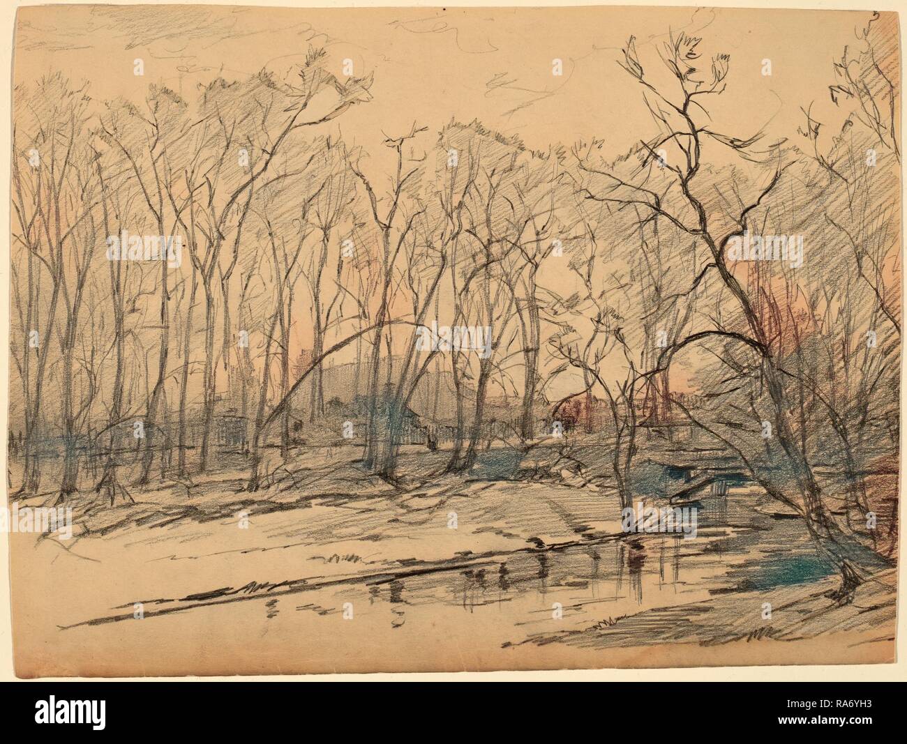 Walter Shirlaw, Munich Factory, American, 1838 - 1909, graphite ...