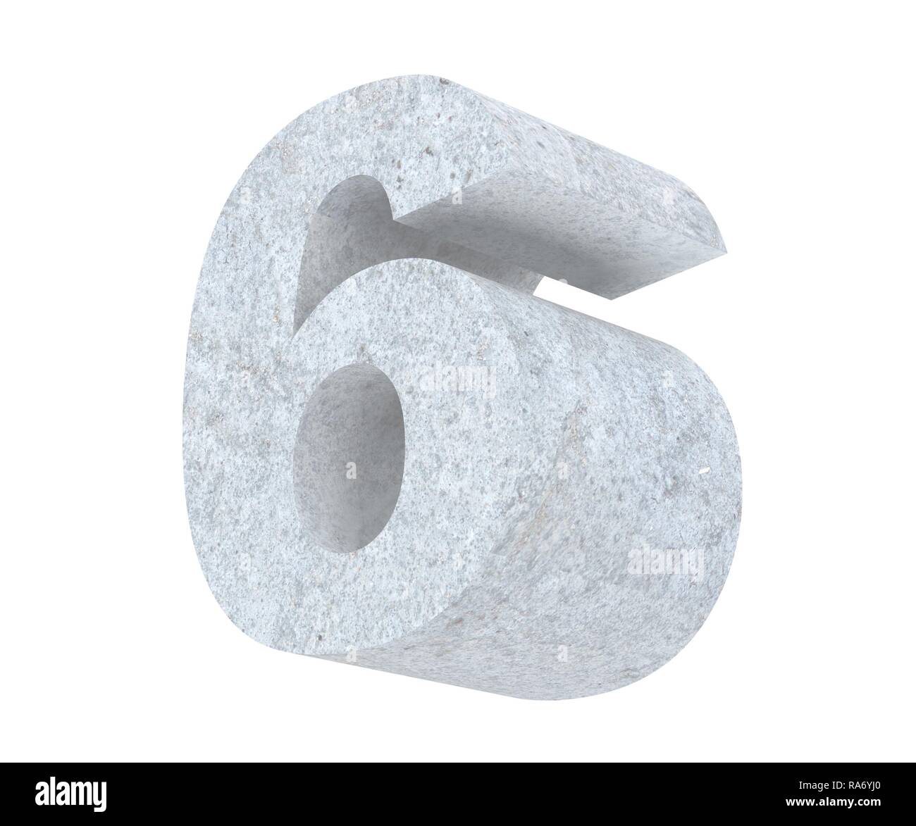 3D rendering concrete number 6 six. 3D render Illustration Stock Photo ...
