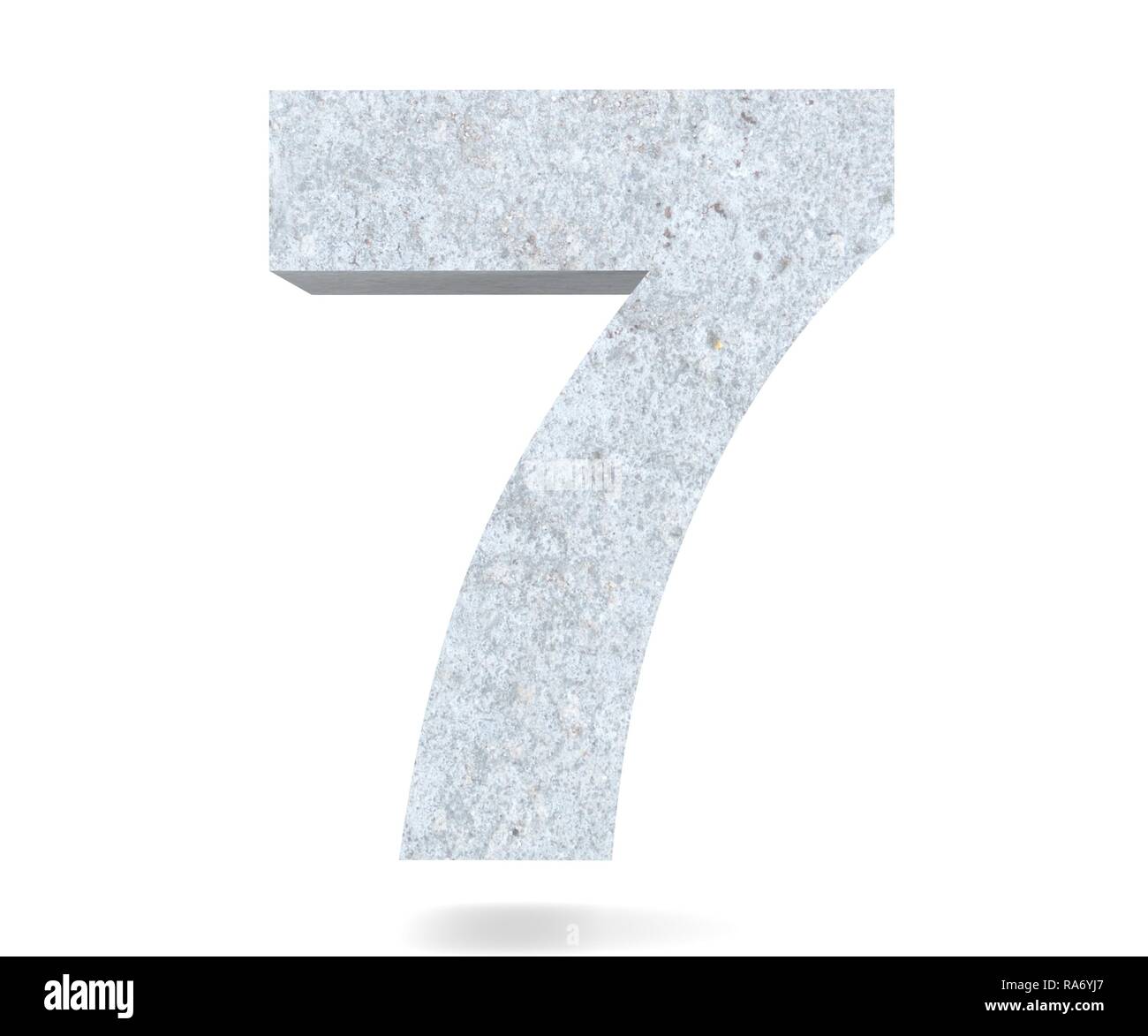 3D rendering concrete number 7 seven. 3D render Illustration Stock ...