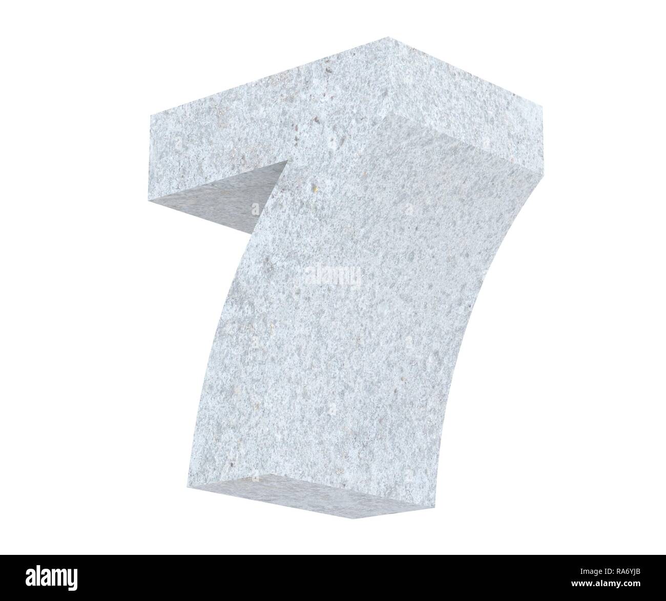 3D rendering concrete number 7 seven. 3D render Illustration Stock ...