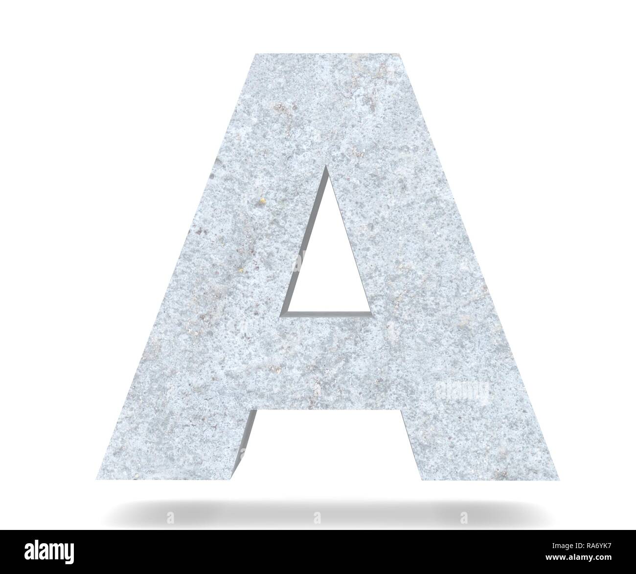 Concrete Capital Letter - A isolated on white background. 3D render ...