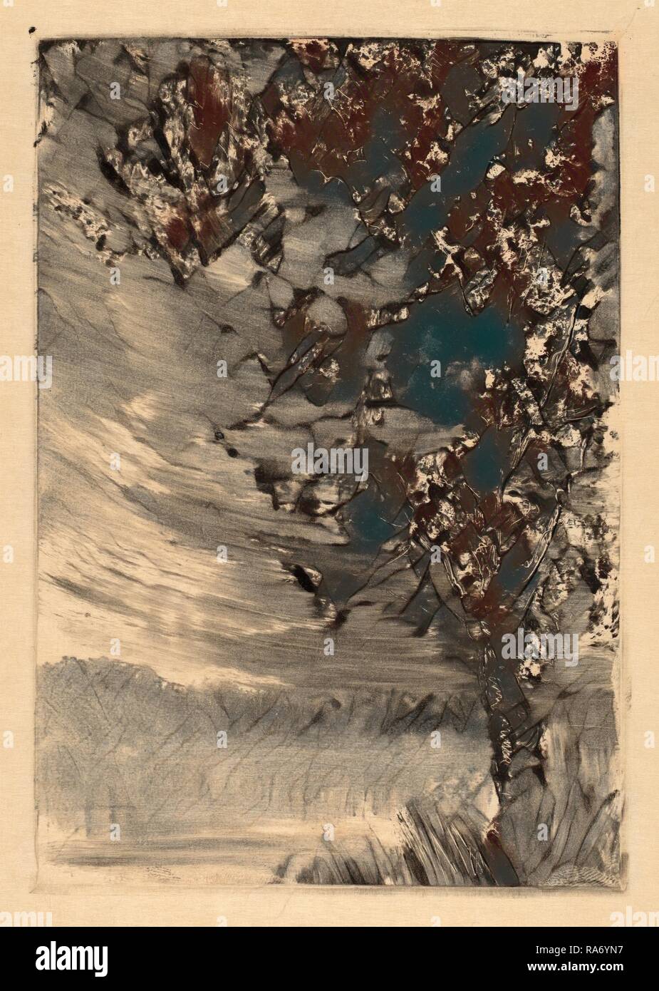 William Fowler Hopson, Moonlit Landscape with Tree at the Right ...