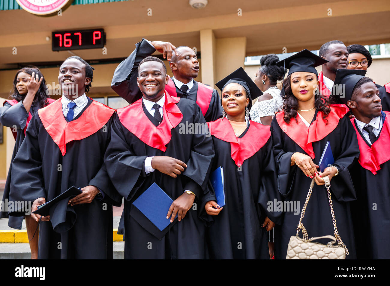 University graduates graduation ceremony oxford hi-res stock ...