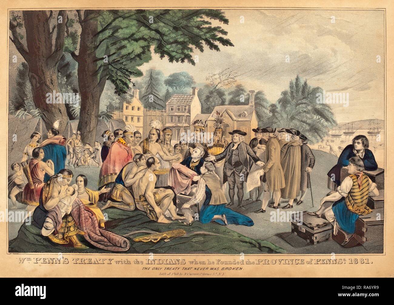 Currier and Ives (publishers), William Penn's Treaty with the Indians ...