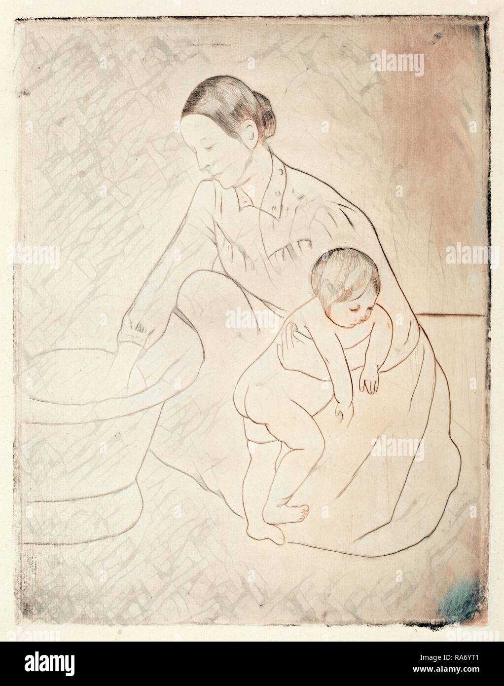 Mary Cassatt, The Bath, American, 1844 - 1926, c. 1891, drypoint and ...