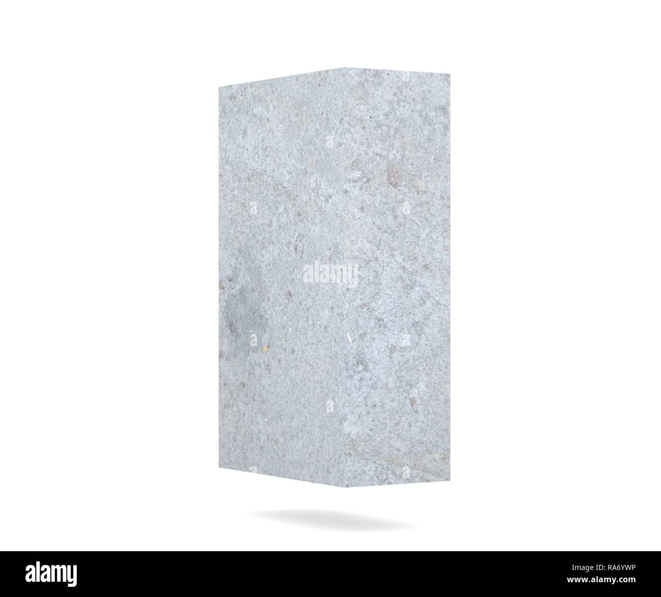 Concrete Capital Letter - I isolated on white background. 3D render ...