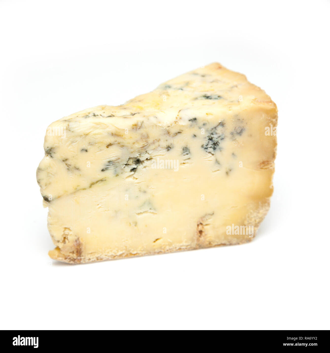 Mature blue Stilton cheese isolated on a white studio background Stock ...