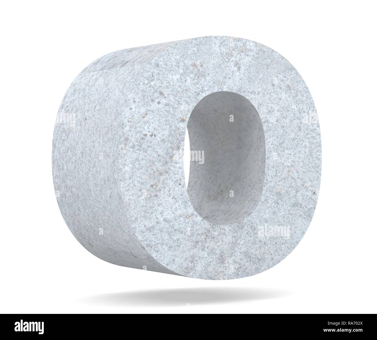 Concrete Capital Letter - O isolated on white background. 3D render ...