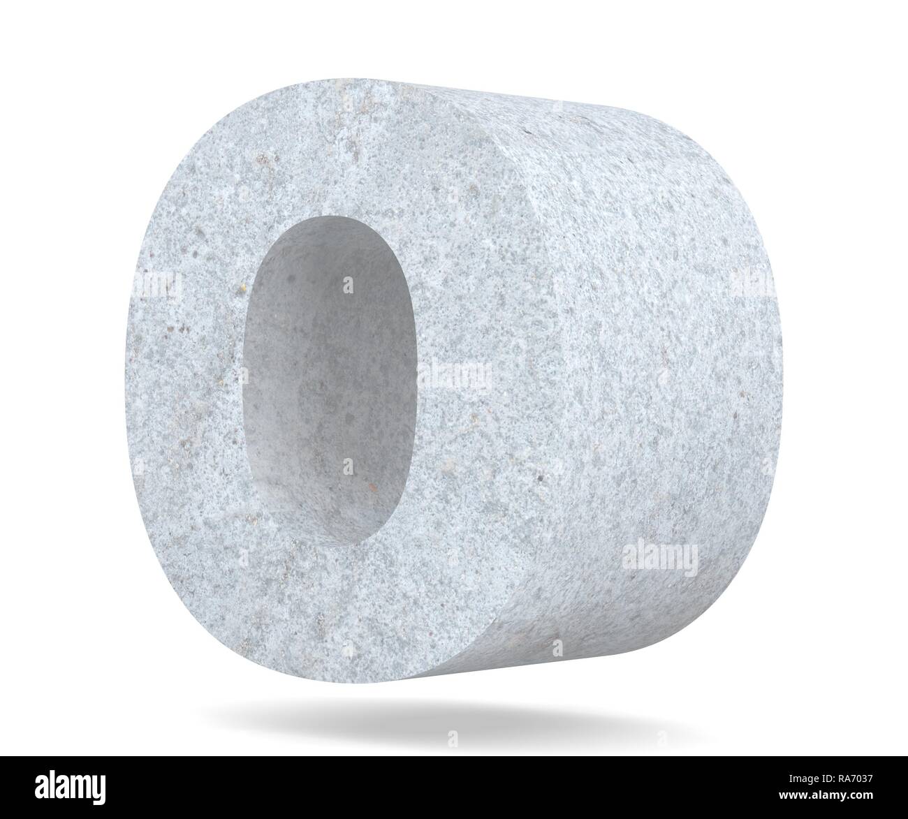Concrete Capital Letter - O isolated on white background. 3D render ...