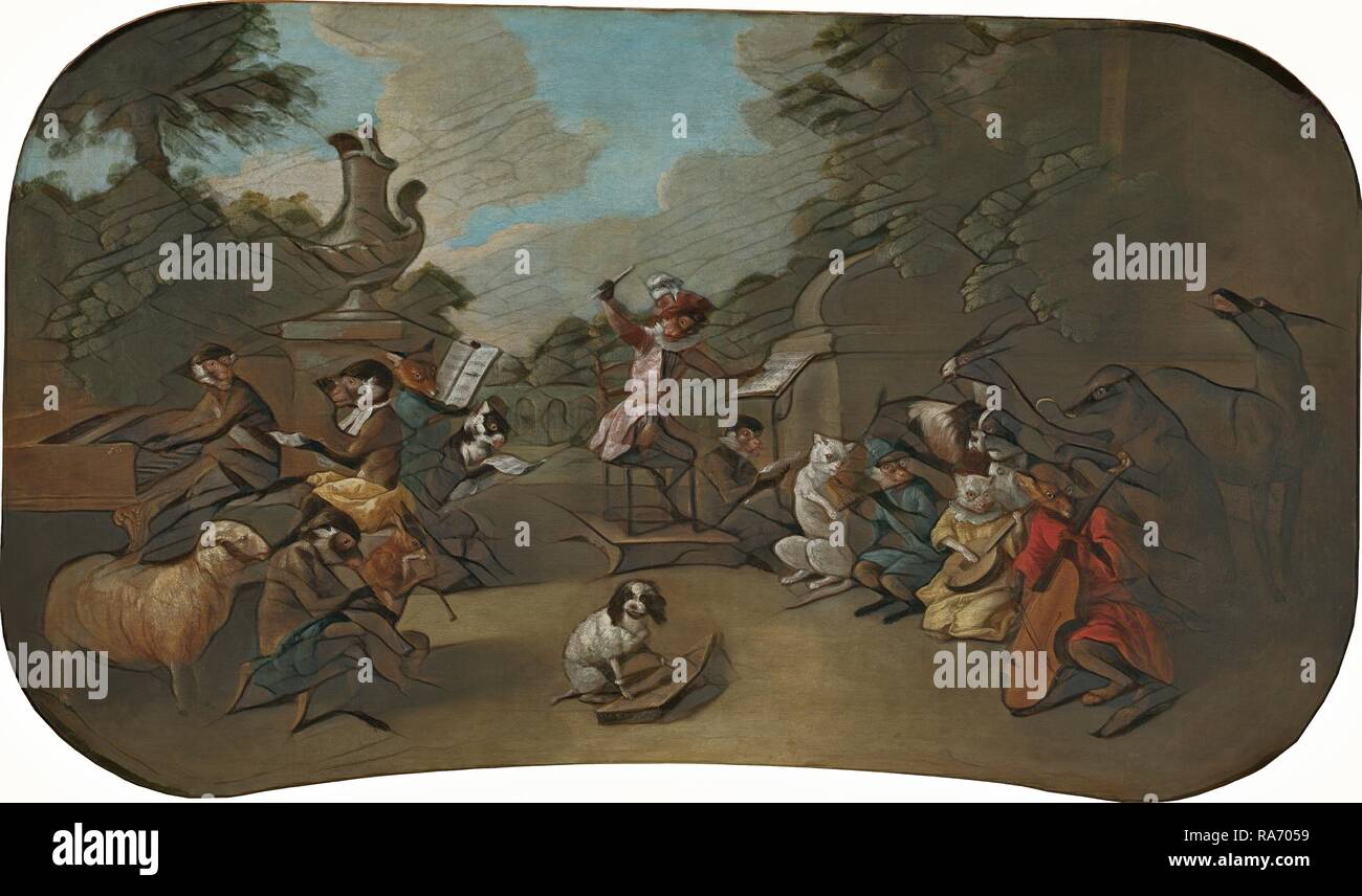 Christophe Huet (French, 1700 - 1759), Singerie: The Concert, c. 1739 ...