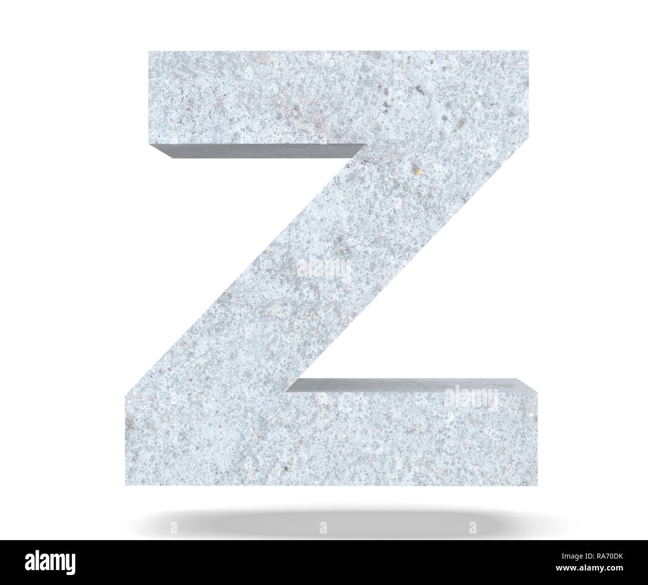Concrete Capital Letter - Z isolated on white background. 3D render ...