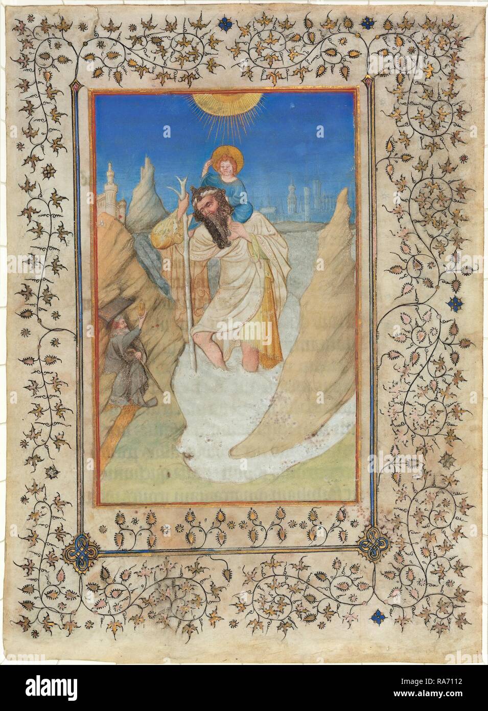Limbourg Brothers, Saint Christopher Carrying the Christ Child ...