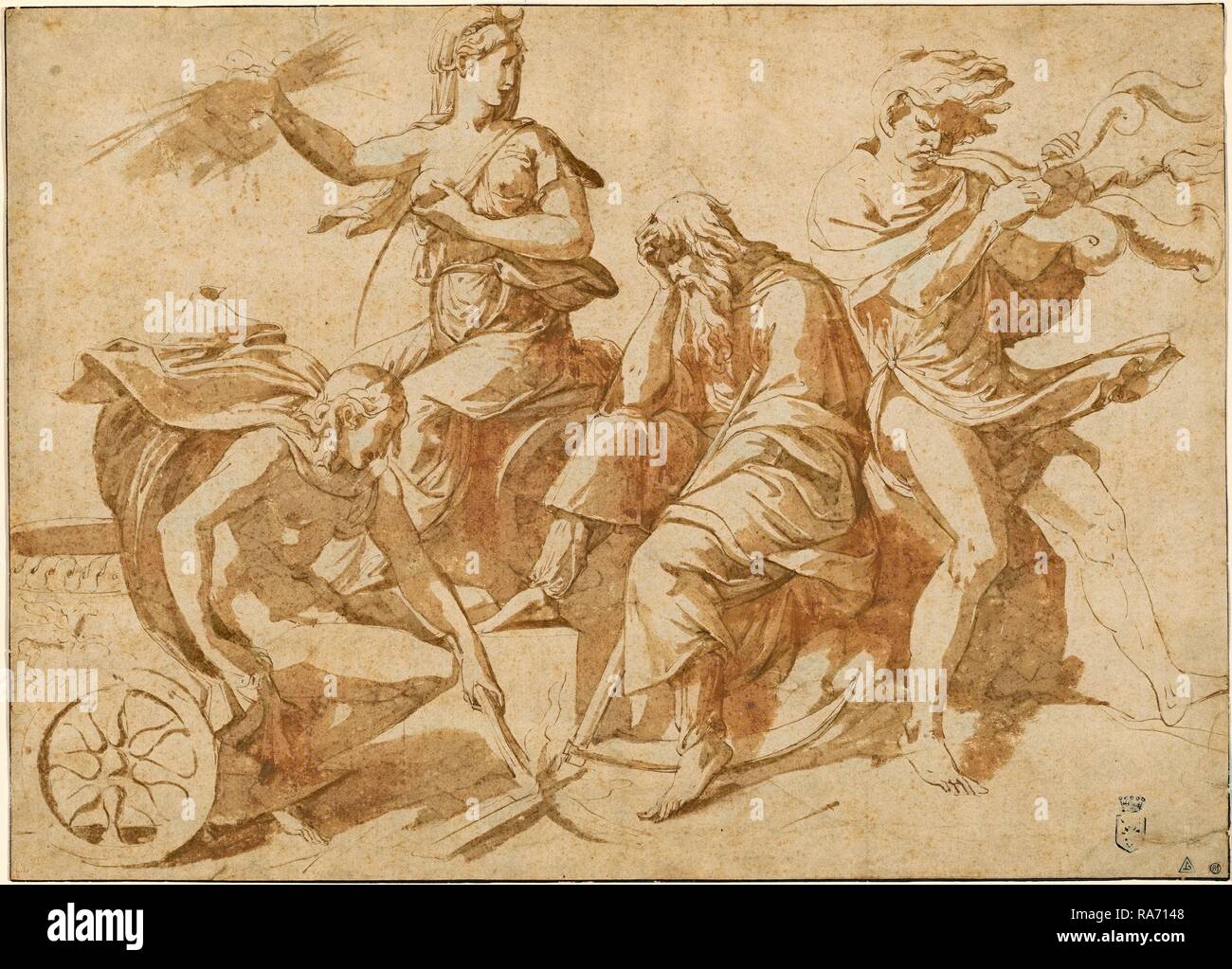 Giulio Romano, Italian (1499-1546), The Four Elements, c. 1530, pen and ...