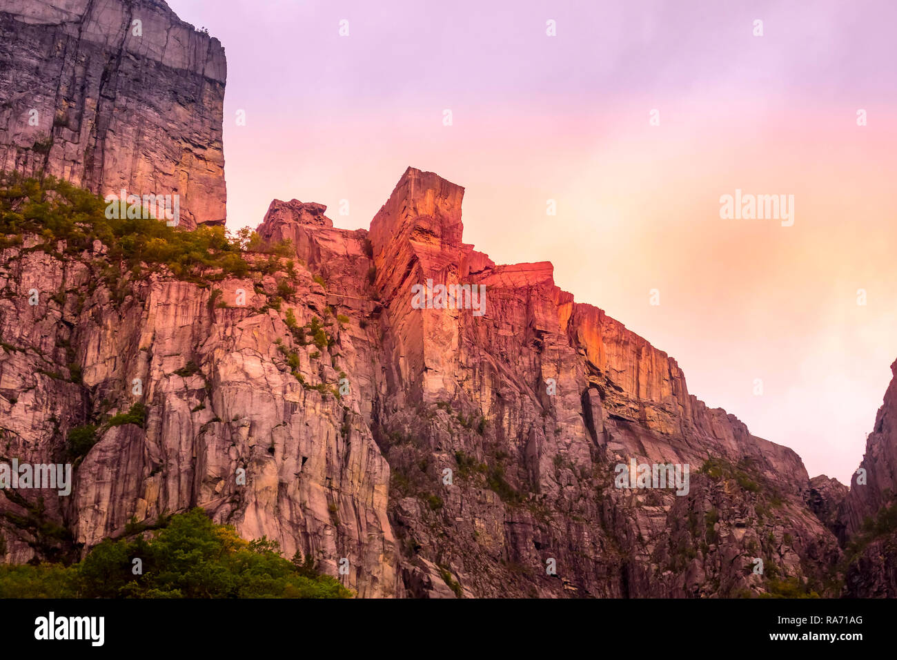 Pulpit rock, norway and sunset hi-res stock photography and images - Alamy