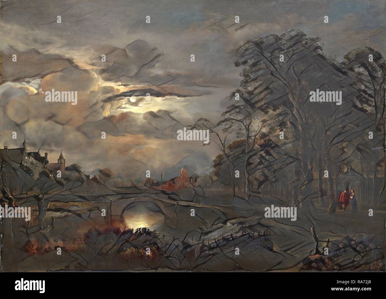 Aert van der Neer (Dutch, 1603-1604 - 1677), Moonlit Landscape with ...