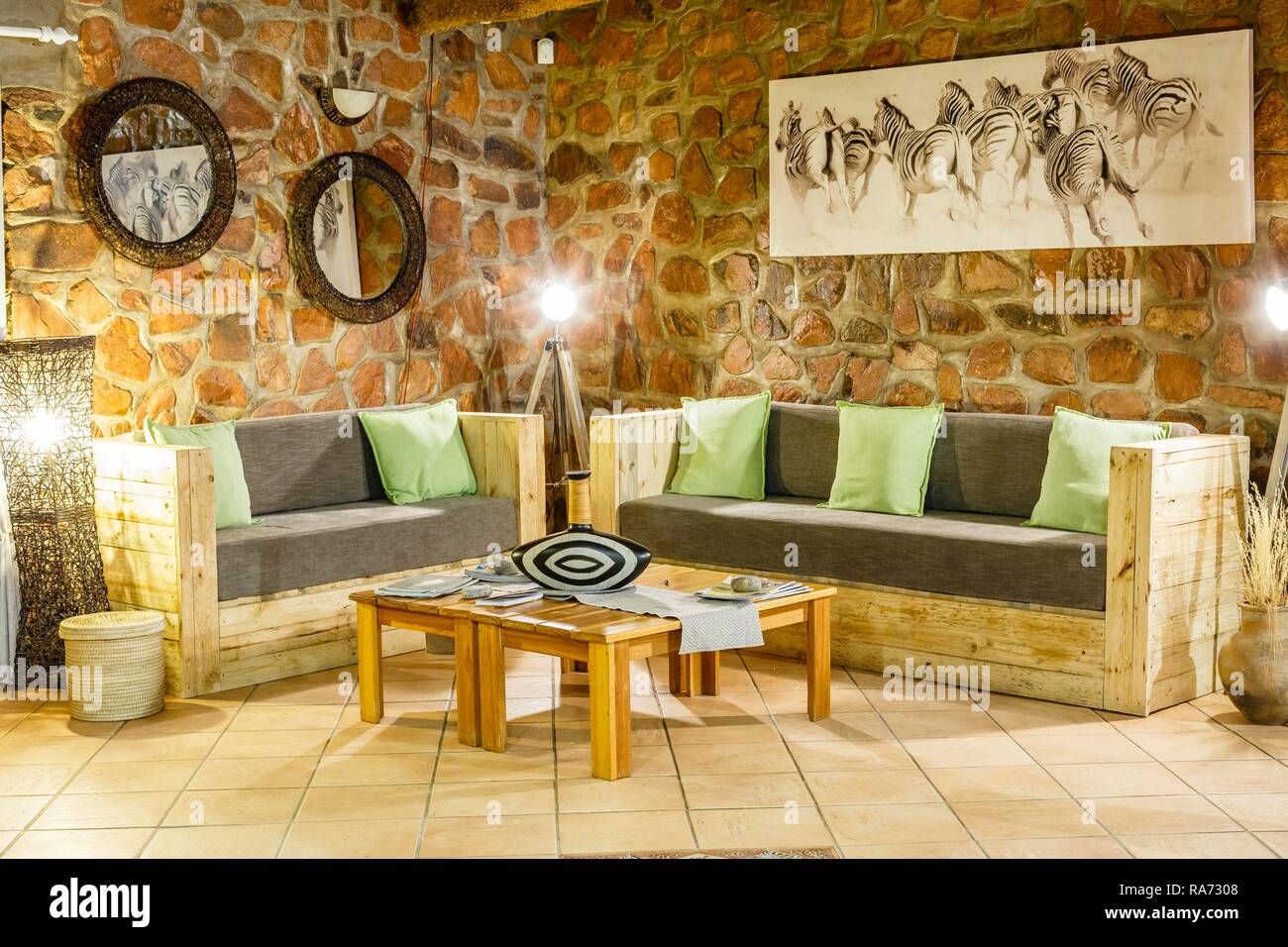 Seating area in reception area, Elegant Desert Lodge, Sesriem, Namibia ...