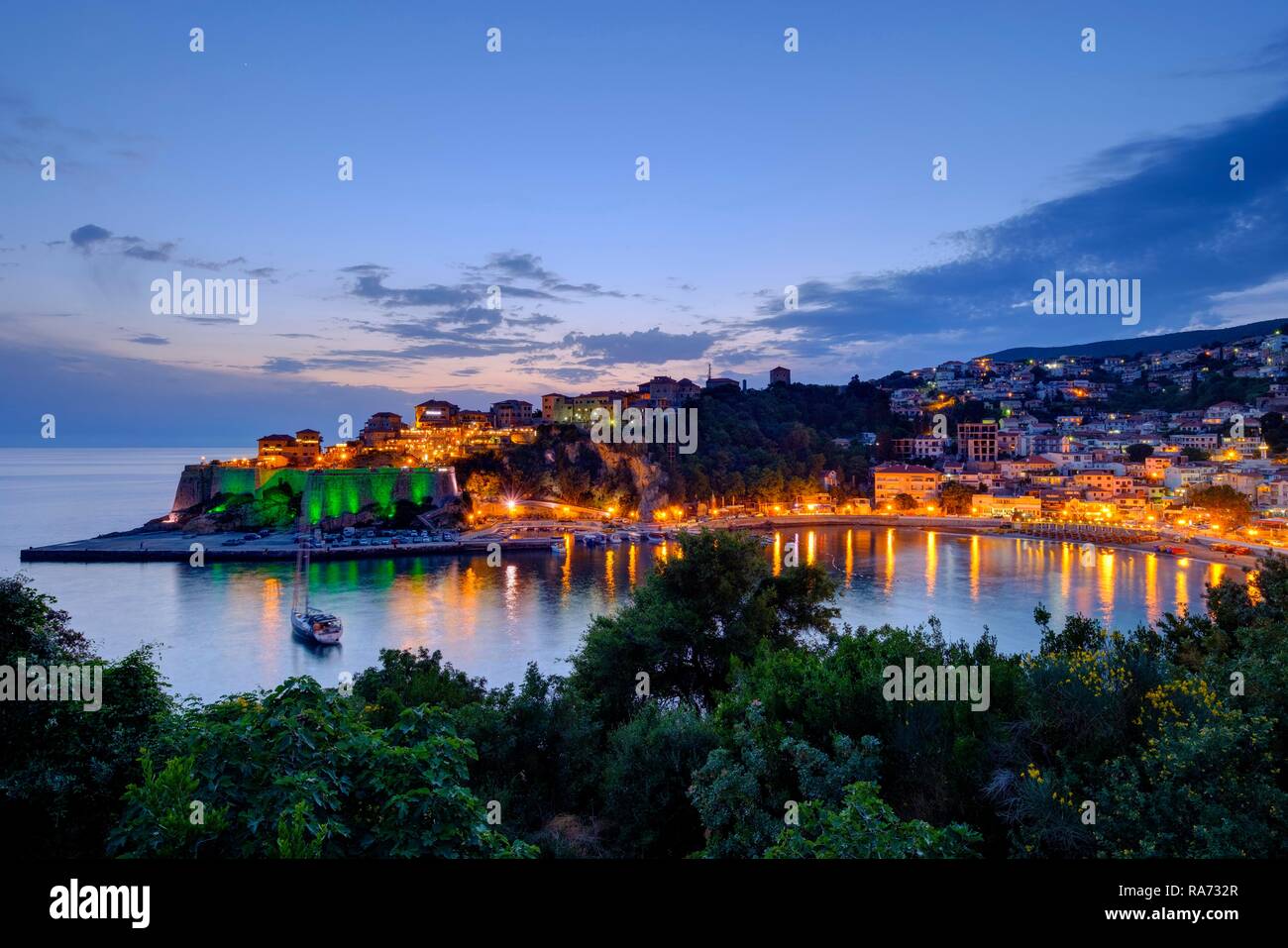 Dusk, Old town, Ulcinj, Adriatic coast, Montenegro Stock Photo - Alamy